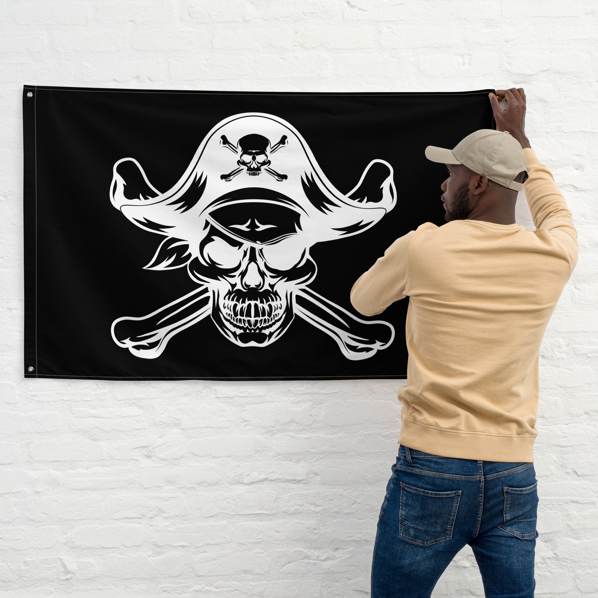 Pirate Flag, Skull Jolly Roger Wall Flag, Nautical Wall Flag, Pirate ...