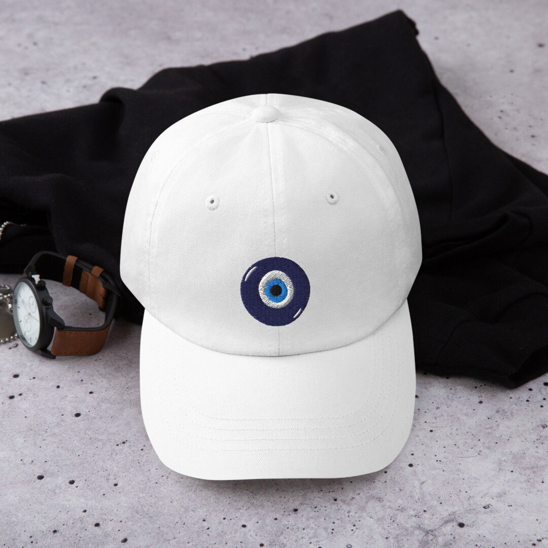 Embroidered Evil Eye Dad Hat, Evil Eye Hat, Baseball Cap, Evil Eye ...