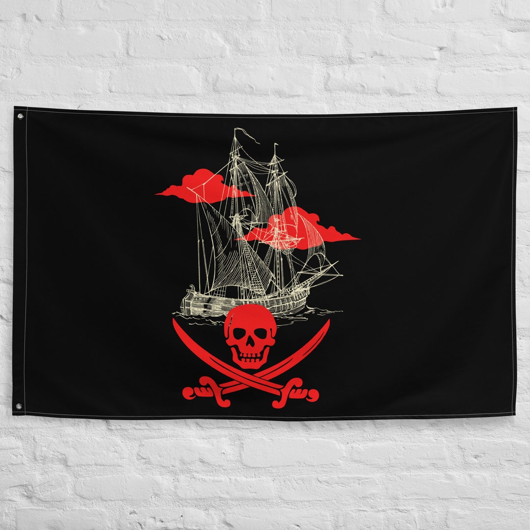 Pirate Flag, Skull Jolly Roger Wall Flag, Nautical Wall Flag, Pirate ...
