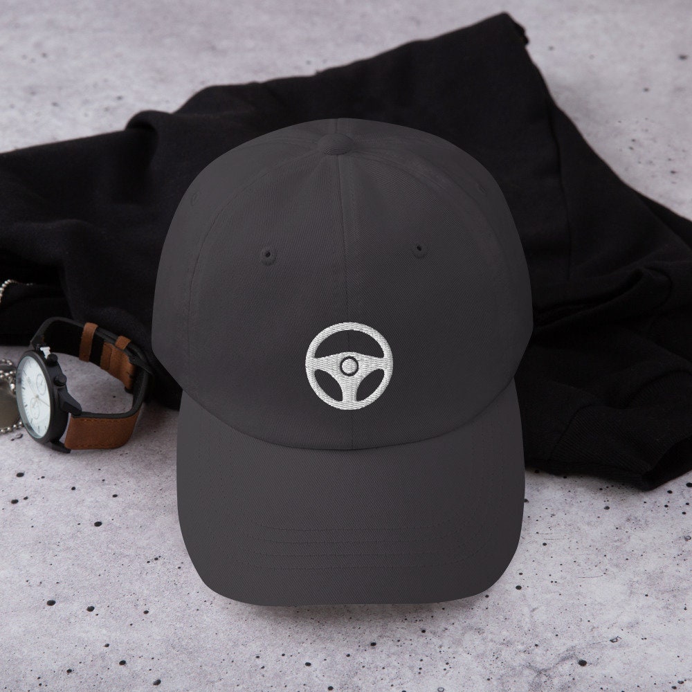 Steering Wheel Embroidered Hat, Car Dad Hat, Car Enthusiast Gift ...
