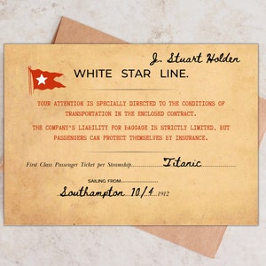Titanic Boarding Pass Printable Template, Editable Wedding Invitation ...