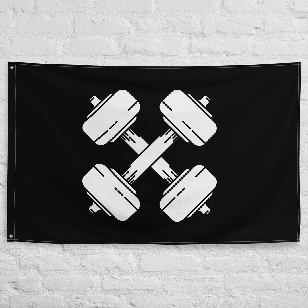 Gym Flag, Home Gym Wall Flag, Skull Weight Training Flag, Workout ...