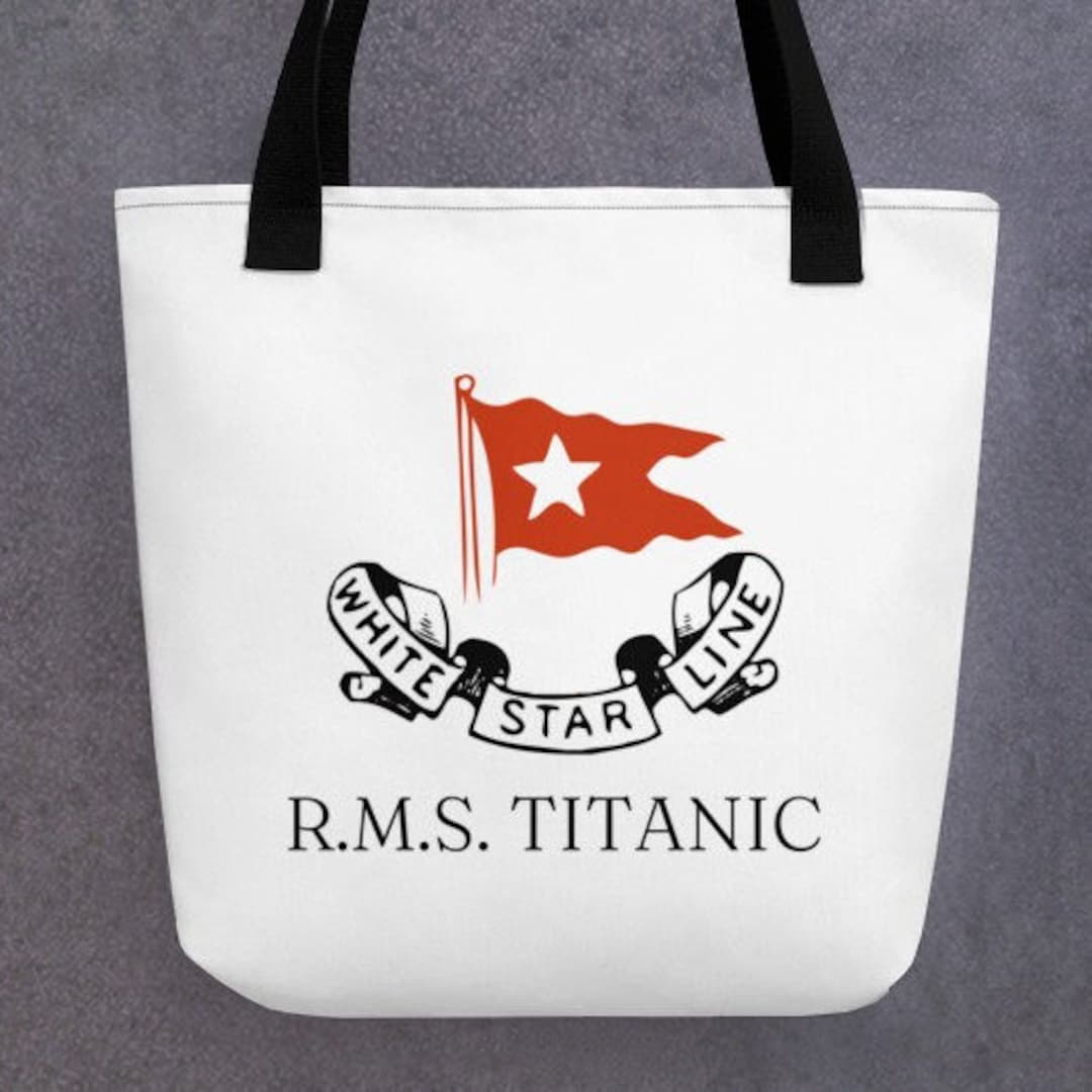 RMS Titanic Memorabilia Tote Bag, Titanic Bag, Titanic Logo White Star Line, Titanic Lover Gift ...