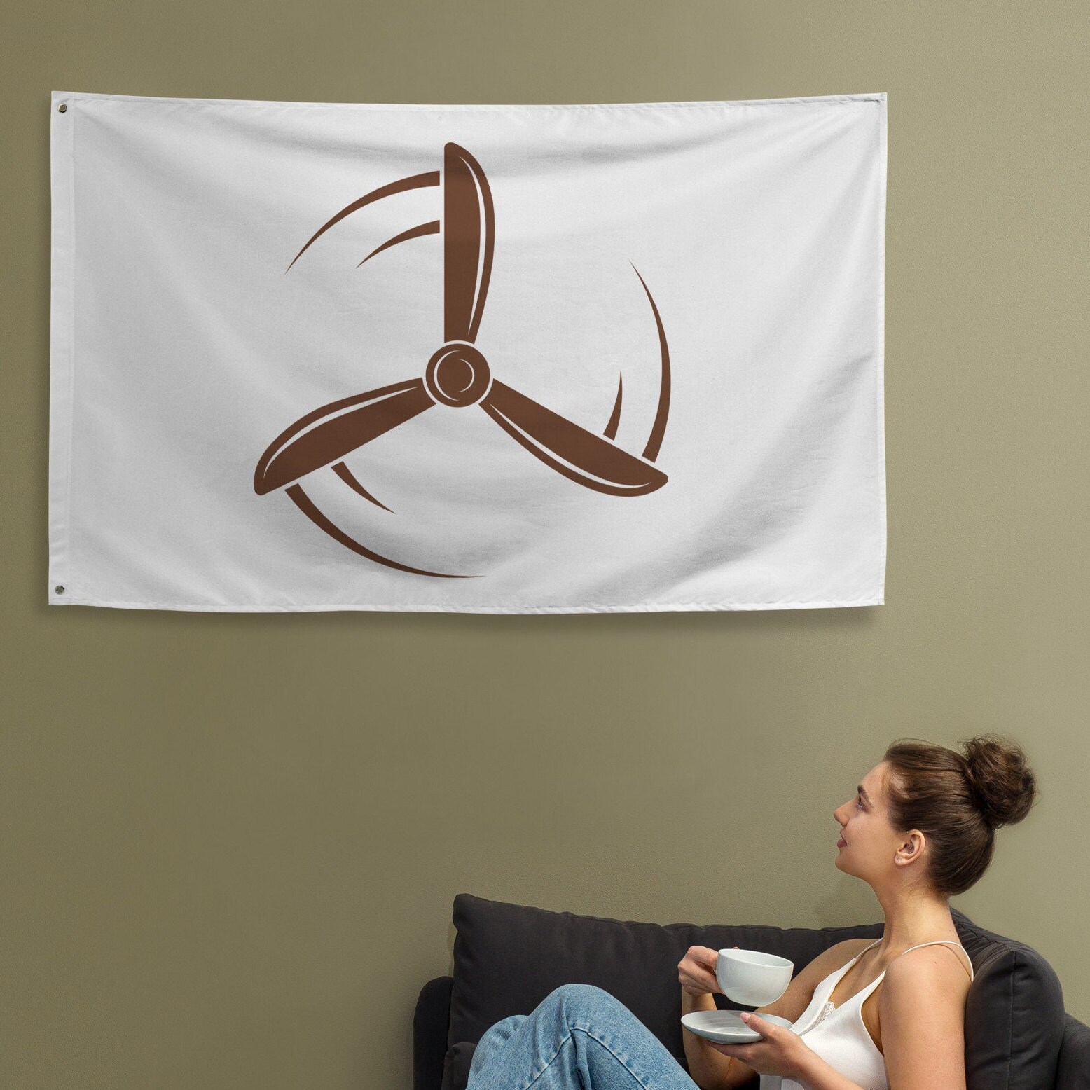 Airplane Propeller Flag, Pilot Flag, Aviation Wall Flag, Aviator Flag ...