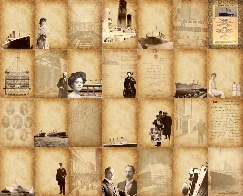 Titanic Junk Journal, Titanic Scrapbook Pages, Vintage Titanic Ephemera ...