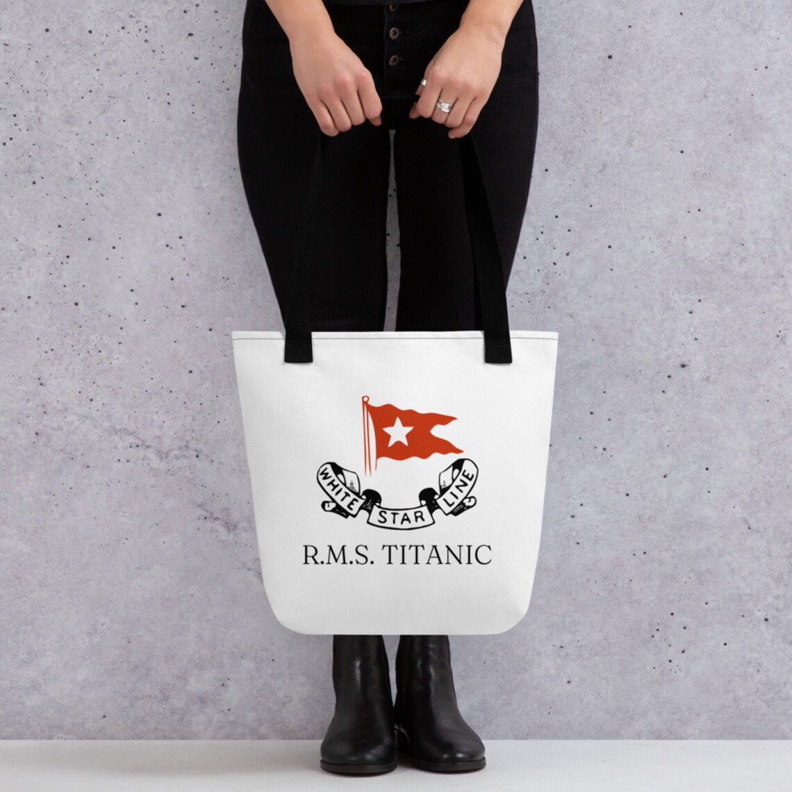 RMS Titanic Memorabilia Tote Bag, Titanic Bag, Titanic Logo White Star Line, Titanic Lover Gift ...