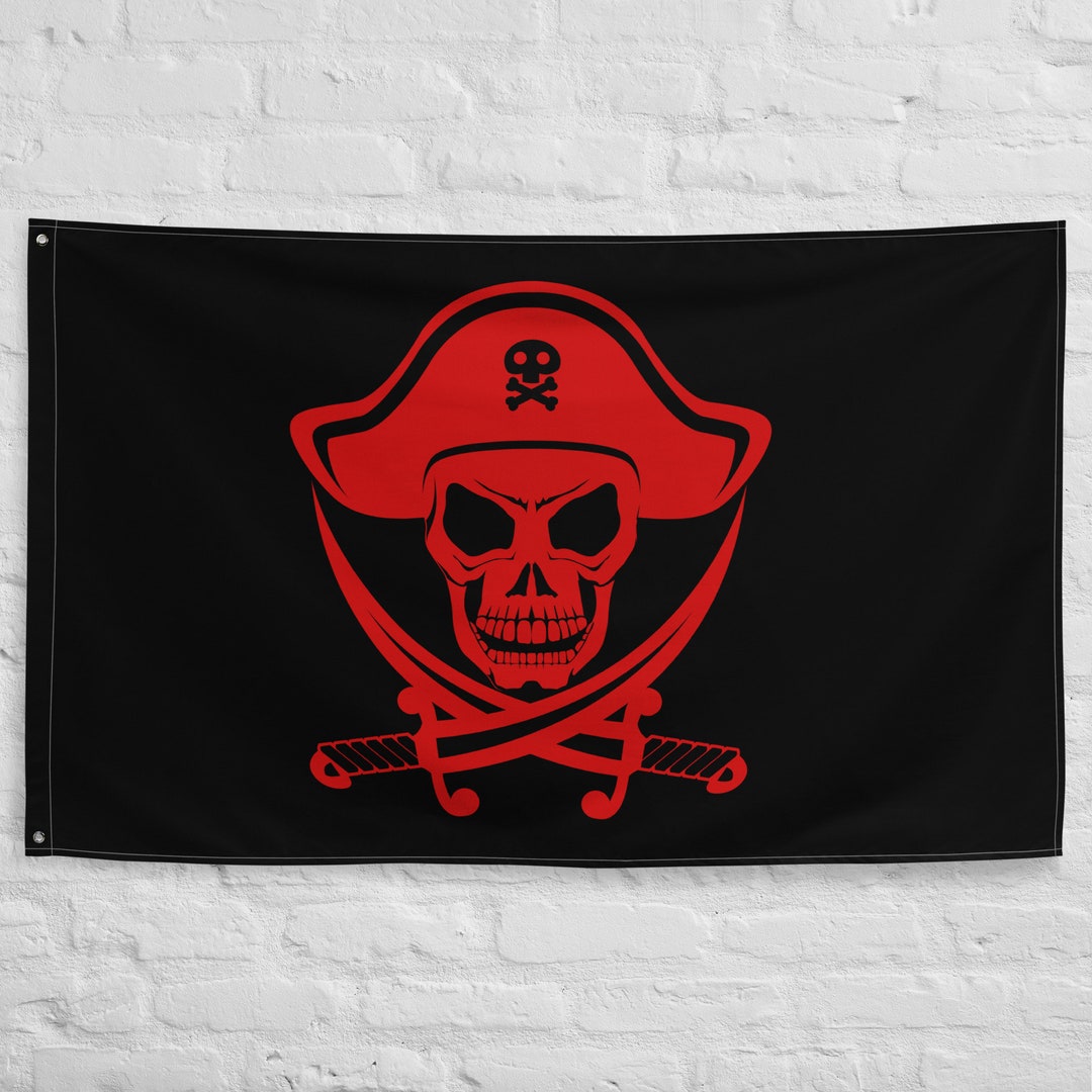 Pirate Flag, Jolly Roger Wall Flag, Nautical Wall Flag, Pirate Captain ...