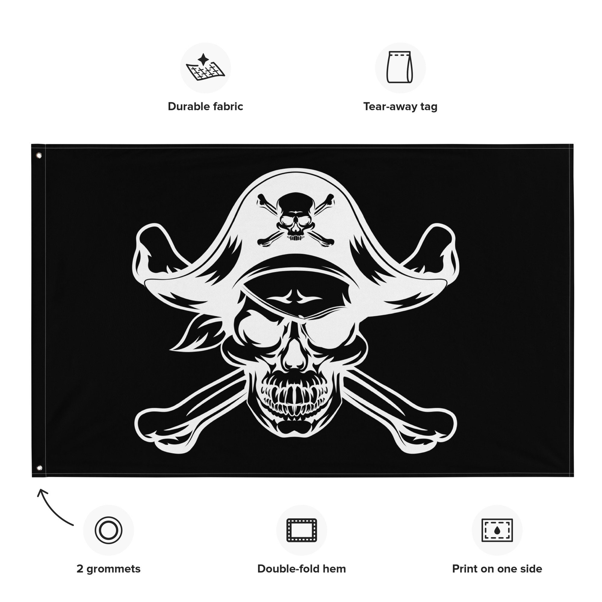 Pirate Flag, Skull Jolly Roger Wall Flag, Nautical Wall Flag, Pirate ...