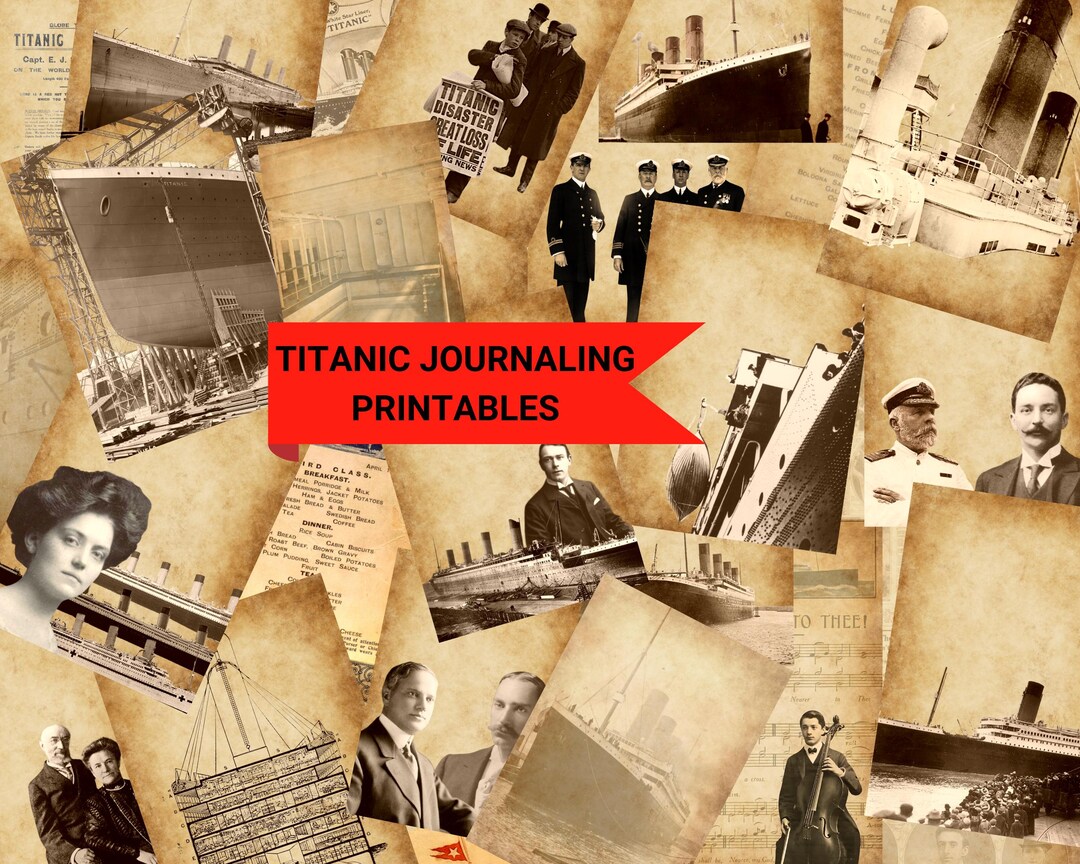 Titanic Junk Journal, Titanic Scrapbook Pages, Vintage Titanic Ephemera ...