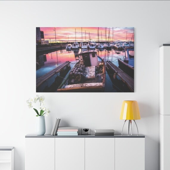 Pier Boat Art Deco 60x40 Canvas Wall Deco - Etsy