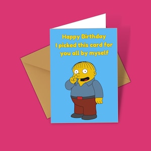 Ralph Wiggum Birthday Card - the Simpsons Funny Greeting Card - Etsy ...