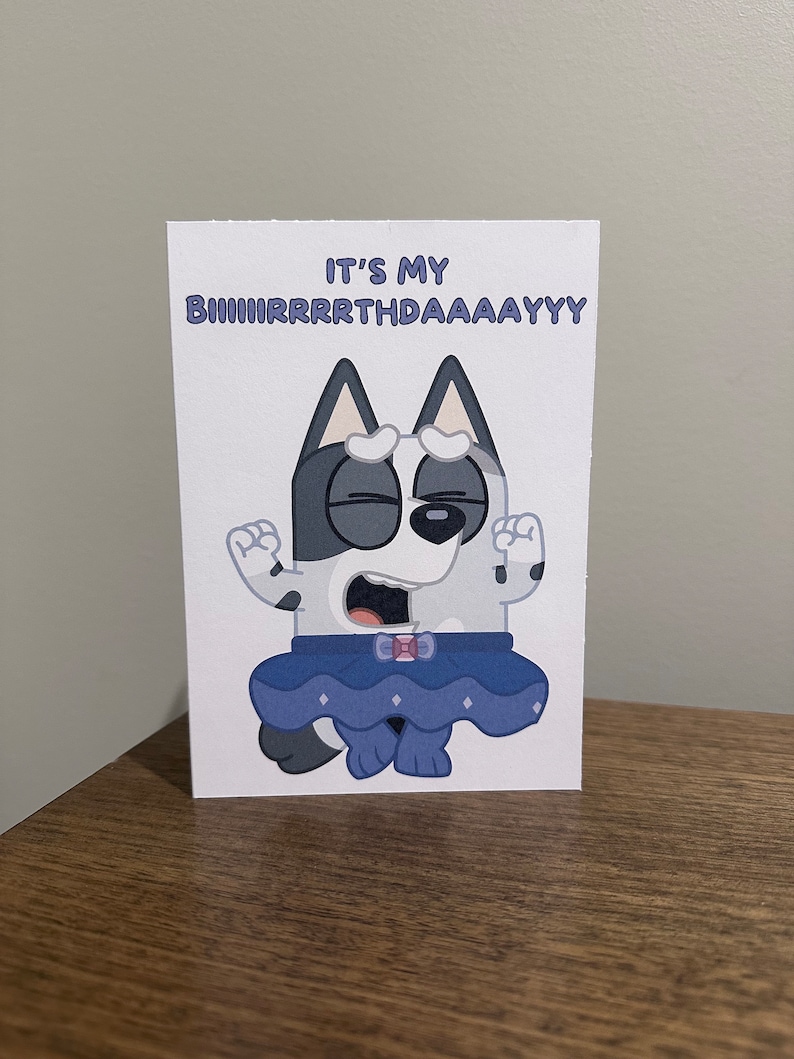 Muffin - Bluey Theme Birthday Card | Happy Birthday Greeting Card ...