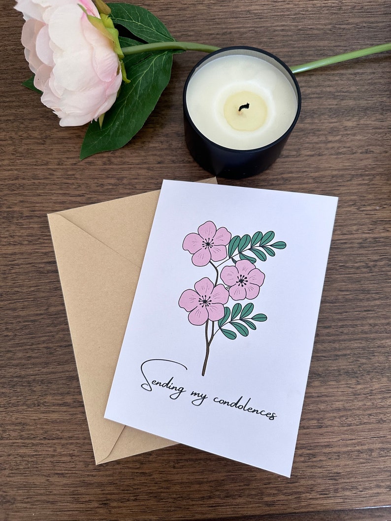 Condolence Sympathy Card for a Passing of a Loved One Flowers - Etsy ...