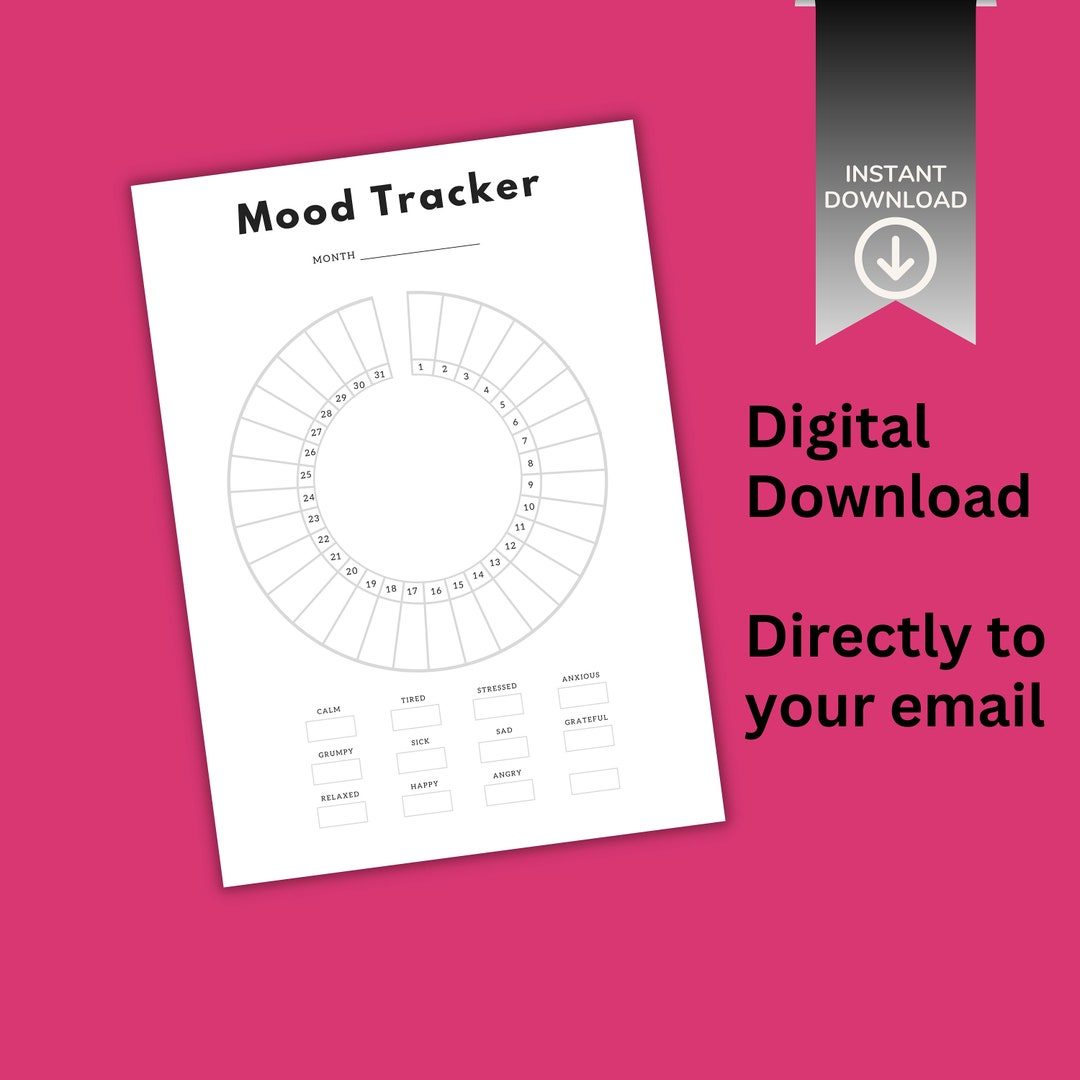 Mood Tracker, Grateful, Positive Mindset, Monthly Tracker, Printable A4 ...