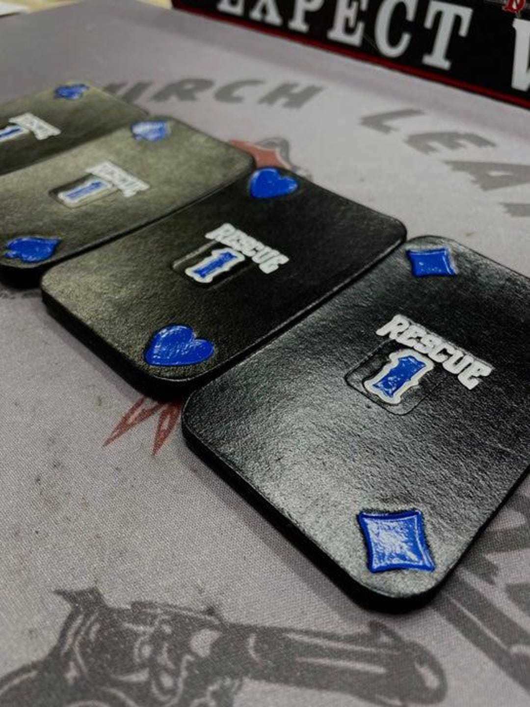 Set of Custom Leather Firefighter Playing Cards - Etsy