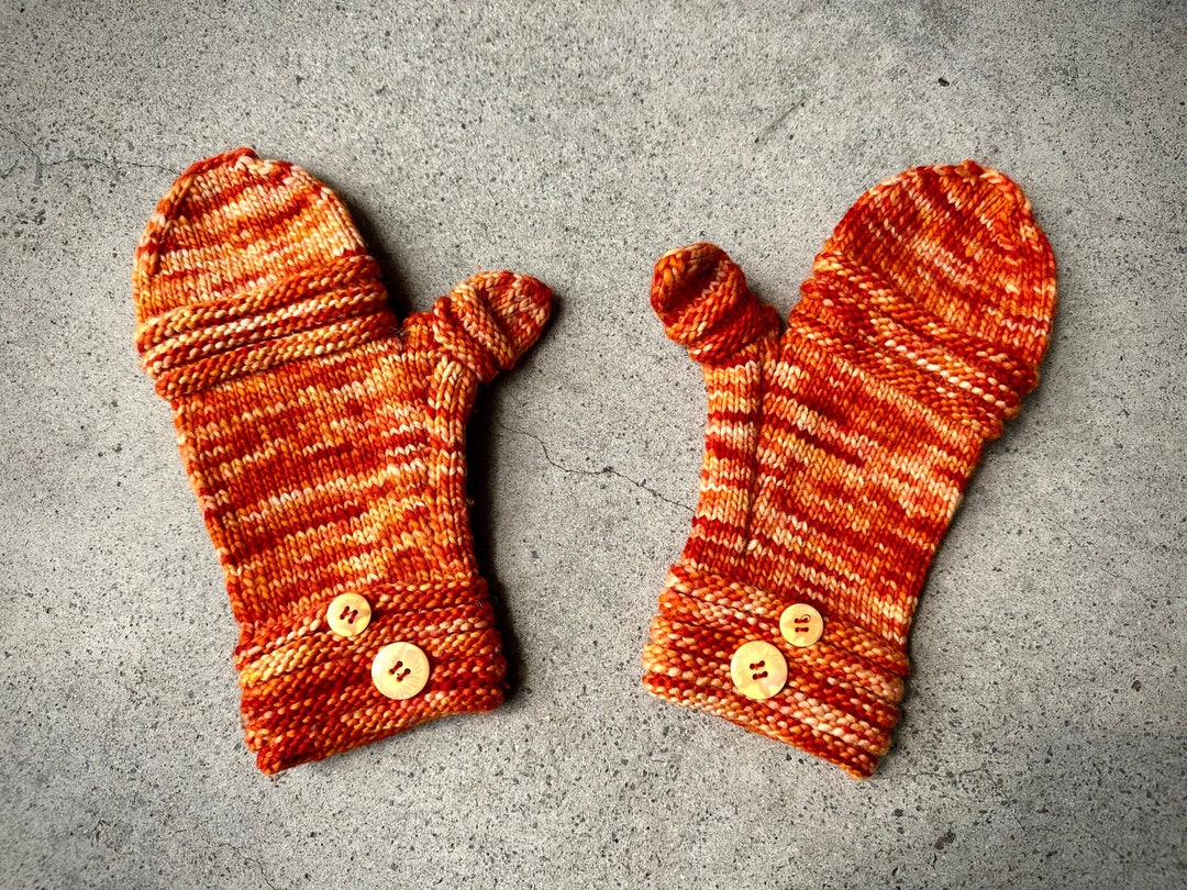 Fingerless Mittens With Flaps (knitting Pattern) - PDF Download - Etsy