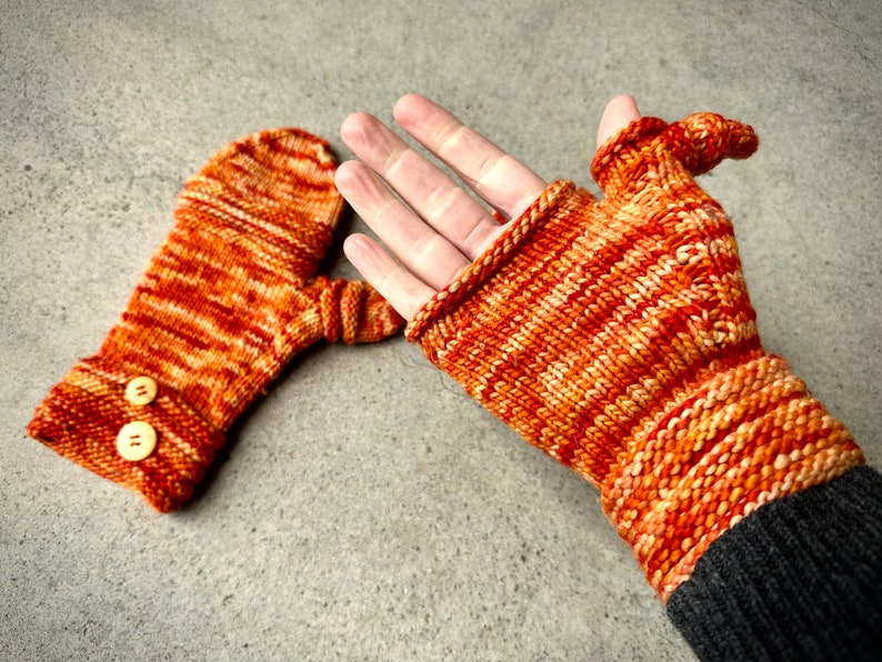 Fingerless Mittens W/ Flaps (knitting Pattern) - PDF Download - Etsy