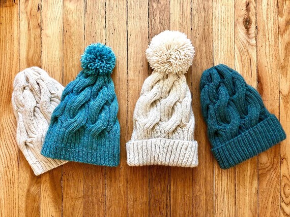 Chunky Cabled Knit Hat knitting Pattern PDF Download - Etsy