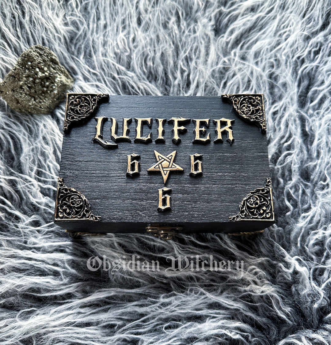 Lucifer Box Demon Tool Witch Home Decor Tarot Crystal Storage Box Altar ...