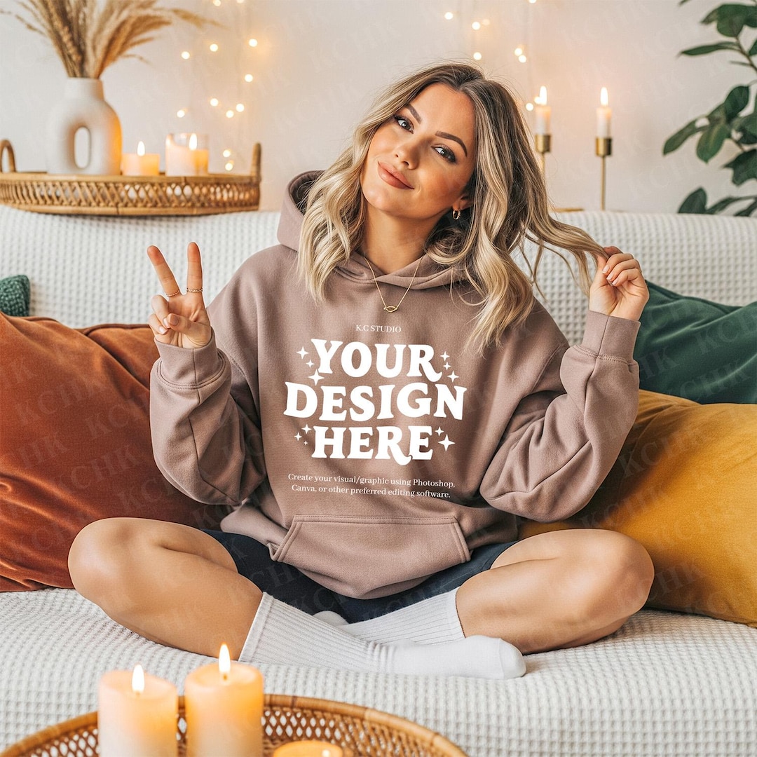 Paragon Gildan SF500 Hoodie Mockup | Boho Trendy Softstyle Sweatshirt ...