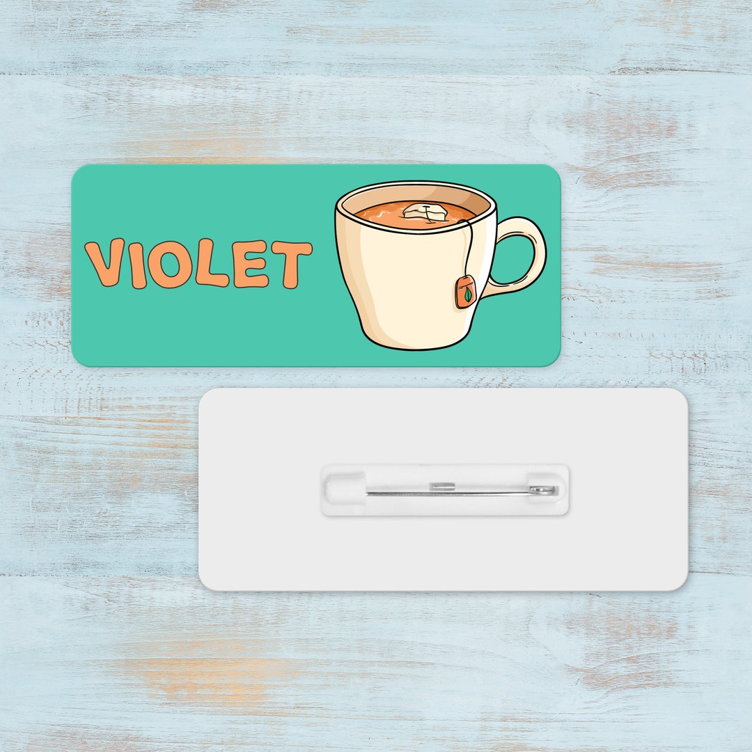 Tea Name Badge - Handmade ID Tag - Custom Made to Order - Mug Cup of ...