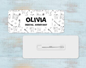 Dentist Dental Assistant Name Badge Handmade ID Tag Custom Made to ...