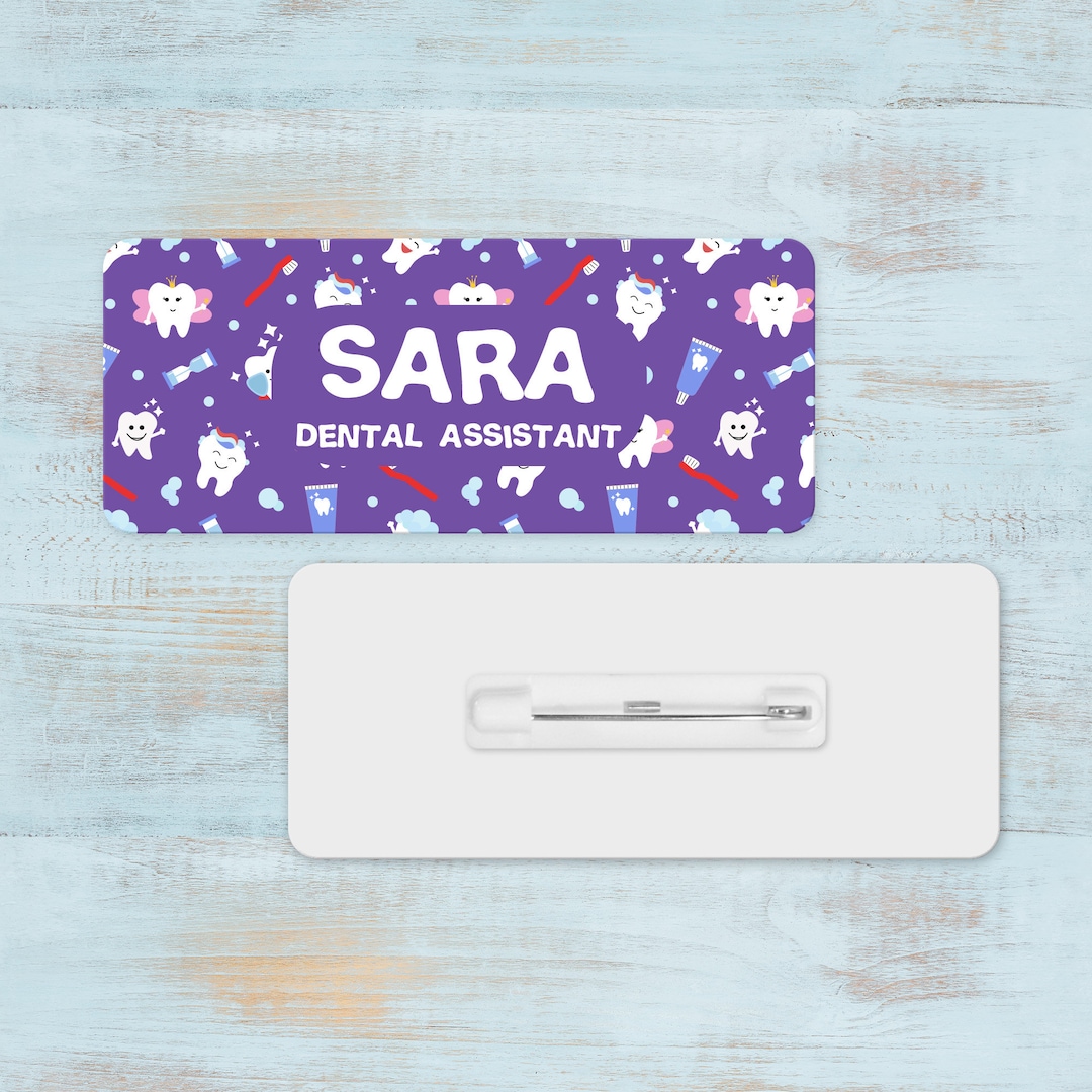 Dentist Dental Assistant Name Badge - Handmade ID Tag - Custom Made to ...