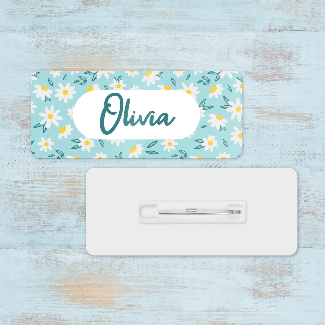 Daisy Flower Name Badge - Handmade ID Tag - Custom Made to Order - Vet ...