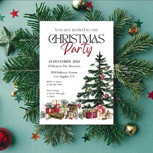 Editable Christmas Party Invitation Template, Annual Holiday Party ...
