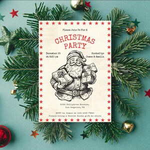 Editable Christmas Party Invitation Template, Annual Holiday Party ...