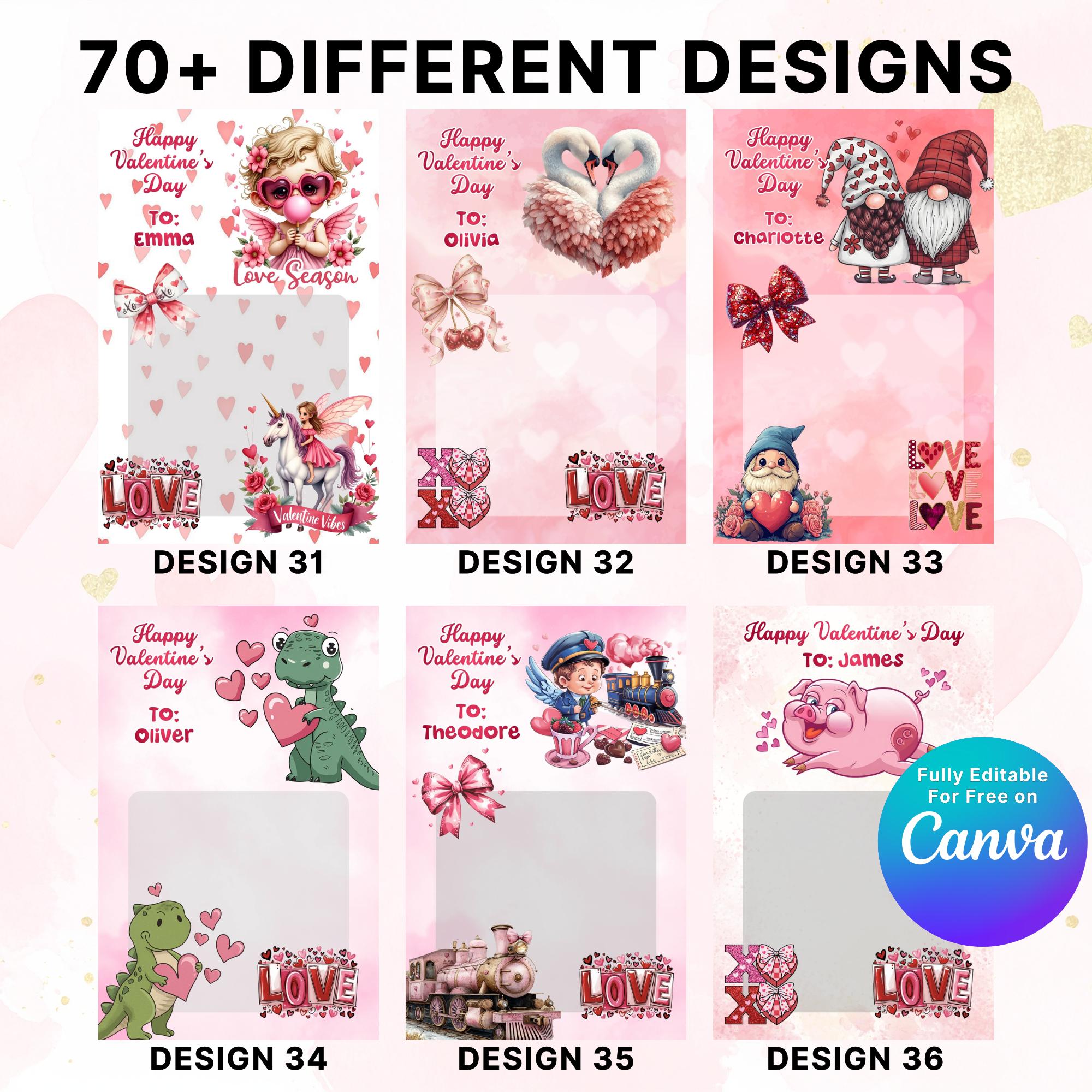70+ Valentine Jumbo Pack Cards Template Bundle | Valentine's Day Kids ...