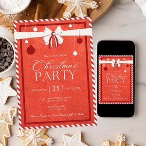 Editable Christmas Party Invitation Template, Annual Holiday Party ...
