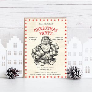 Editable Christmas Party Invitation Template, Annual Holiday Party ...