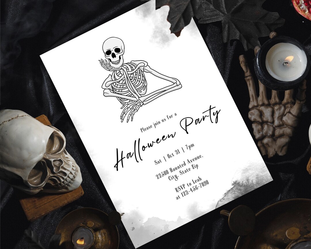 Editable Halloween Party Invitation for Adults Halloween Costume Party ...