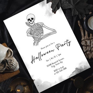 Editable Halloween Party Invitation for Adults Halloween Costume Party ...