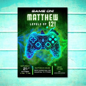 Video Game Birthday Invitation Template, Video Game Invitation, Boys ...