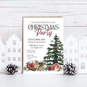Editable Christmas Party Invitation Template, Annual Holiday Party ...