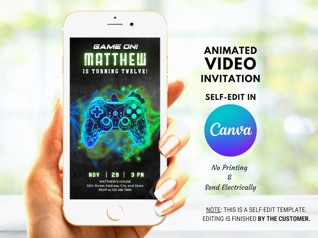 DIY Birthday Invitation Video, Self-edit Animated Video Party Invite ...