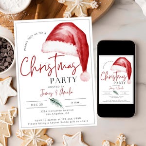 Editable Christmas Party Invitation Template, Annual Holiday Party ...