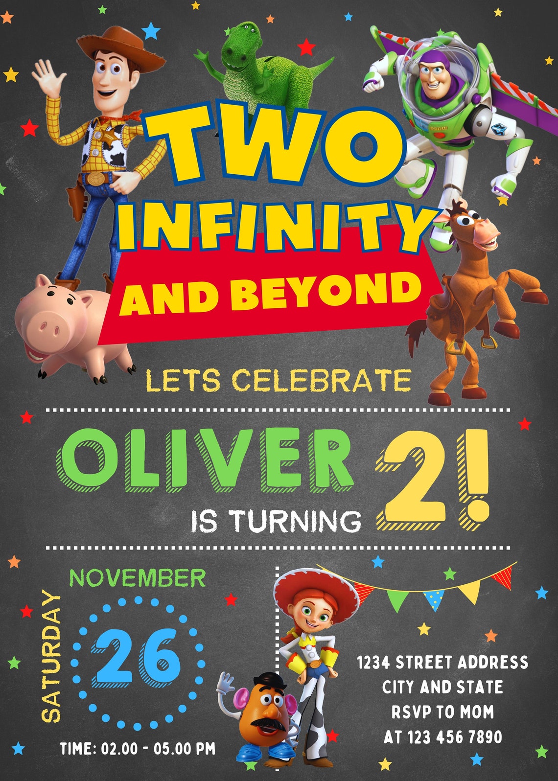 Two Infinity and Beyond Birthday Invitation 2nd Birthday Toy - Etsy Canada
