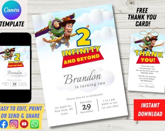 Infinity and Beyond Invitation Template Cloud Design. FULLY - Etsy