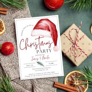 Editable Christmas Party Invitation Template, Annual Holiday Party ...