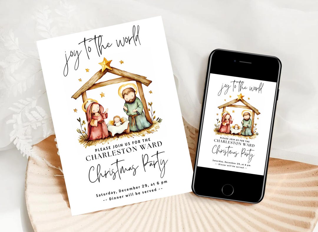 LDS Christmas Ward Party Invitation, Christmas Party Template, LDS ...