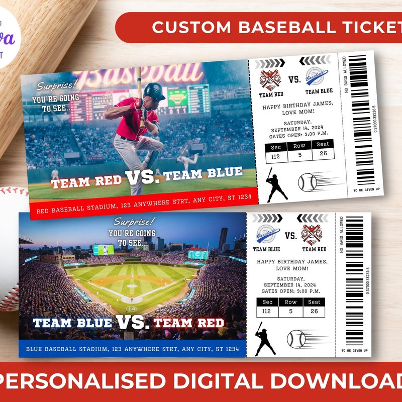 Baseball Ticket - Etsy