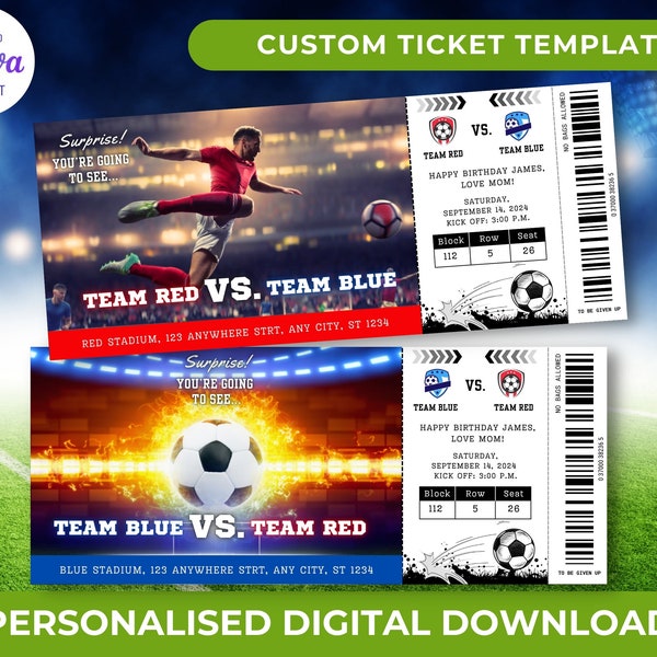 Soccer Game Tickets - Etsy