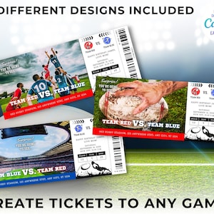 INSTANTLY EDIT Rugby Game Ticket Stub Template Gift Souvenir | Gift ...