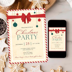 Editable Christmas Party Invitation Template, Annual Holiday Party ...