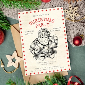 Editable Christmas Party Invitation Template, Annual Holiday Party ...