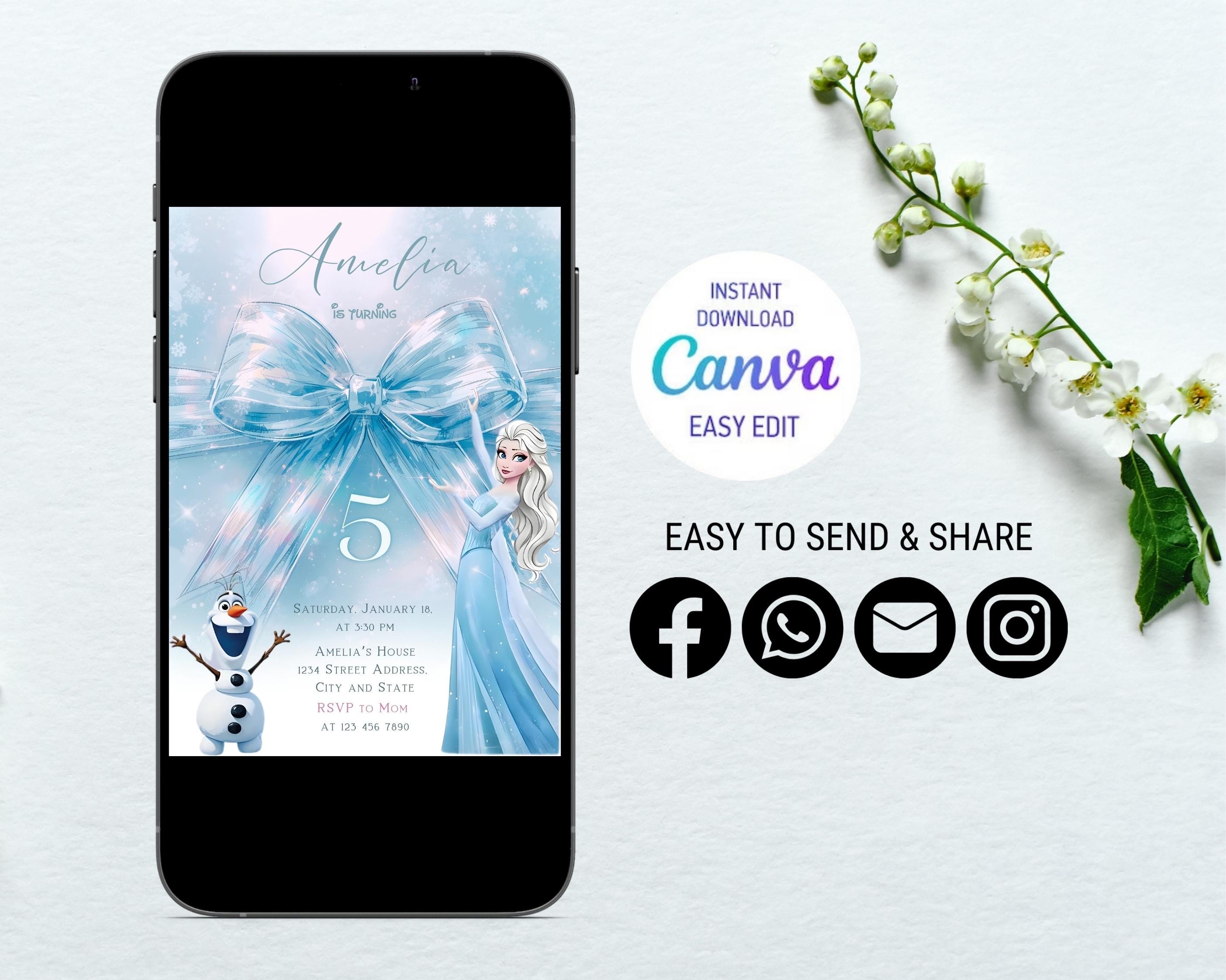 Frozen Birthday Invitation Template, Princess Elsa Girl Invite ...