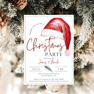Editable Christmas Party Invitation Template, Annual Holiday Party ...